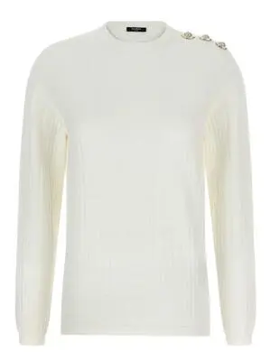 Balmain Maxi Shoulder Top - White