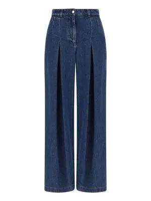 Dolce & Gabbana Dolce Waist Wide Leg Jeans - Blue