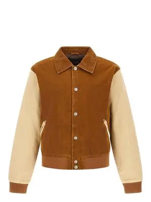 WALES BONNER Corduroy Homecoming Bomber Jacket - Brown