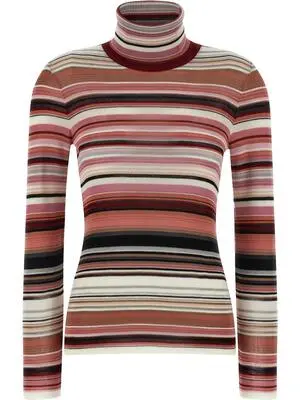 Missoni Striped Turtleneck Sweater - Pink
