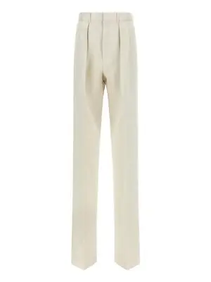 TOM FORD Double Pinch Straight Leg Trousers - Beige