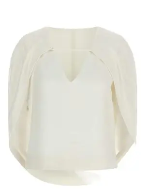 Alberta Ferretti Cape Top - White