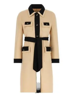Valentino Garavani Wool Midi Coat - White/black