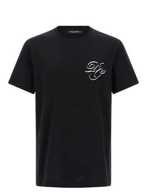 Dolce & Gabbana Double Embroidery T Shirt - Black