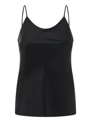 Max Mara Silk Satin 'ontano' Top - Black