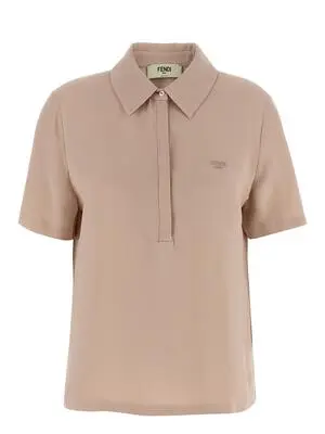 Fendi Silk Polo Shirt - Pink