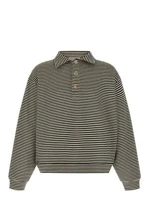 Marni Striped Polo Sweatshirt - Black