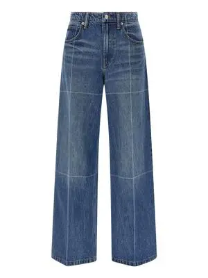 DENIM X ALEXANDER WANG Faded Wide-leg Jeans - Blue