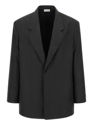 Fear Of God Single-breasted Herringbone Wool Blazer - Gray