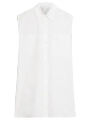 FRAME Cotton-poplin Mini Shirt Dress - White