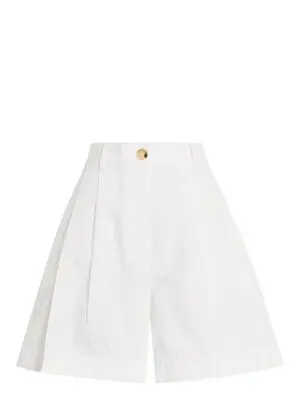 TOTEME Pleated Cotton-poplin Shorts - Off-white
