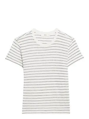 FRAME Striped Linen-Jersey T-Shirt