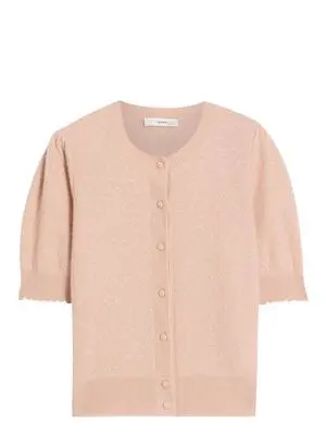 FRAME Pointelle-knit Cashmere Cardigan - Blush
