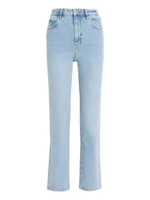 FRAME The Ruler High-rise Straight-leg Jeans - Light Denim