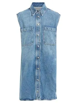 FRAME Denim Mini Shirt Dress - Mid Denim