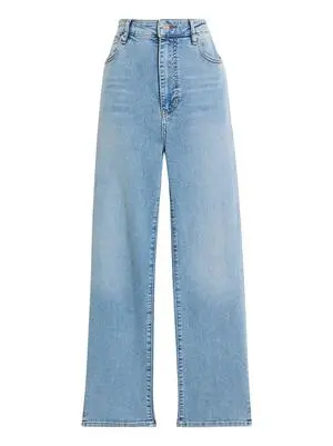 FRAME The Pencil Crop Slim-leg High-rise Jeans - Light Denim