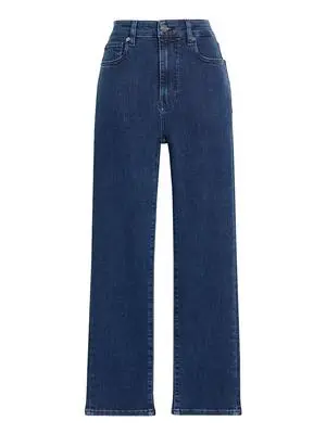 FRAME The Pencil Crop Slim-leg High-rise Jeans - Mid Denim