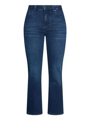 FRAME The Reboot Crop High-rise Bootcut Jeans - Dark Denim