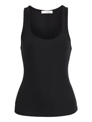 FRAME Ribbed Stretch-modal Jersey Tank - Black
