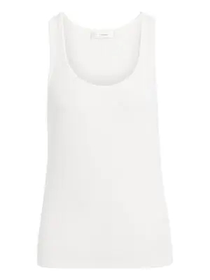FRAME Ribbed Stretch-modal Jersey Tank - White
