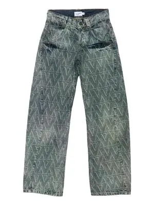 Vaquera Monogram Print Jeans - Blue