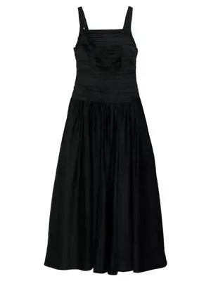 Aje Star Pleated Midi Dress - Black