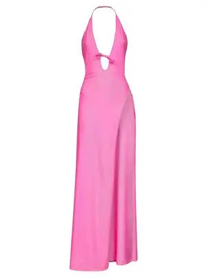 Balenciaga Halterneck Maxi Dress - Pink