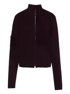 Victoria Beckham High-neck Zip-front Cardigan - Red
