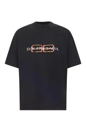 Balenciaga Bb Icon Stencil-print T-shirt - Black