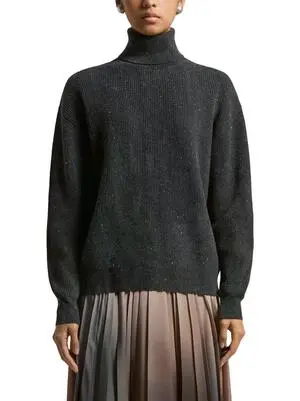 Peserico Roll-neck Sparkle-finish Sweater - Grey