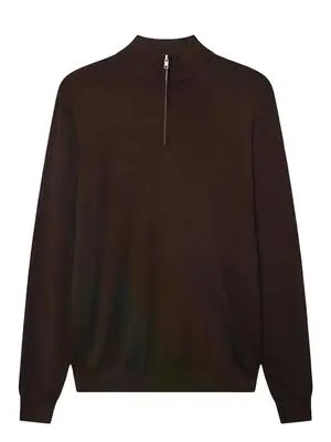 LES DEUX Greyson Half-Zip Jumper Brown