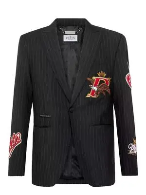 Philipp Plein Eagle-appliqué Blazer - Grey