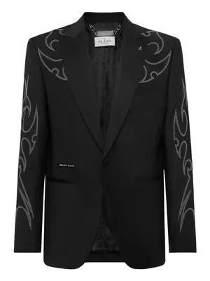 Philipp Plein Embroidered Blazer - Black