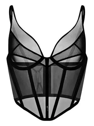 ZHILYOVA Mesh Panelled Corset - Black