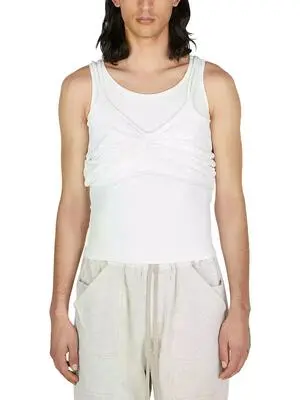 RUSFRCADE Layered Tank Top - White