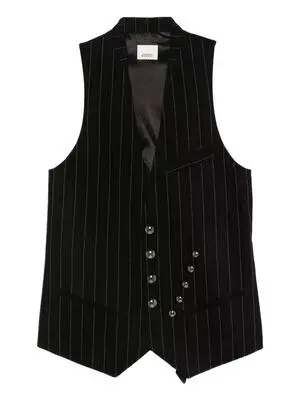 Isabel Marant Pinstripe Buttoned Waistcoat - Black