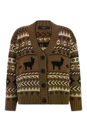 Max Mara Jacquard Knit Cardigan - Brown