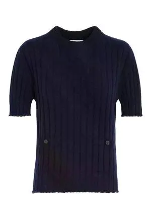 BARRIE Ribbed-knit T-shirt - Blue