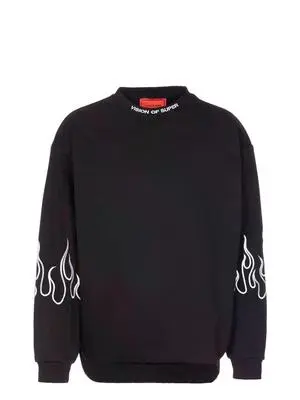 VISION OF SUPER Flame-embroidered Sweatshirt - Black