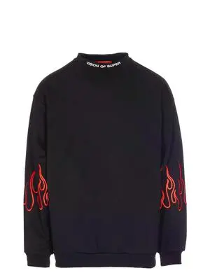 VISION OF SUPER Flame-embroidered Sweatshirt - Black