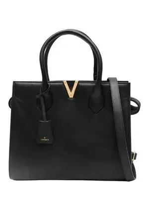 VIA ROMA 15 V-detail Tote Bag - Black