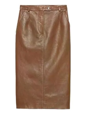 PRADA Leather Pencil Skirt