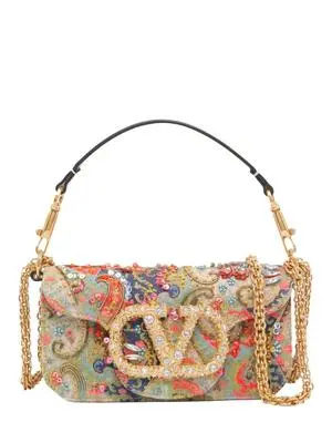 Valentino Garavani Mini Loco Paisley Vlogo-signature Shoulder Bag - Green