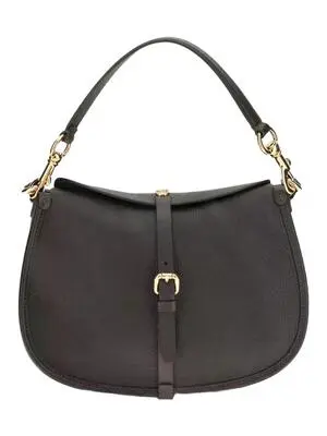 Etro Buckle-fastening Pebble-leather Shoulder Bag - Brown