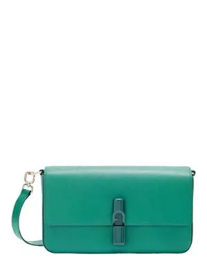 Furla Iride Clasp-fastening Leather Shoulder Bag - Green