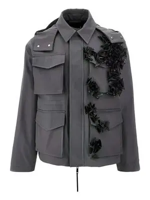 COCCINELLE Floral-embellished Jacket - Grey