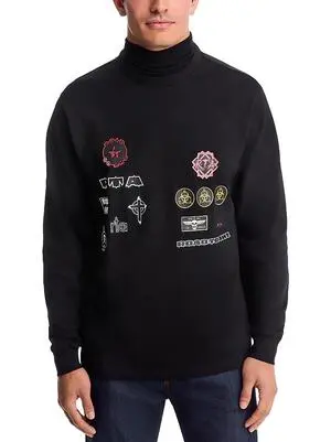 RtA Turtle Neck Long Sleeve Patch Tee - Black Military Patch