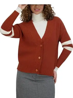 POINT Oversized Chunky Knit Sweater - Umber/ Cream