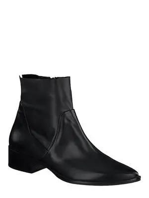 Paul Green Willow Leather Ankle Boots - Black Leather