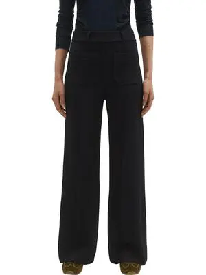 ME+EM Textured Flare Trouser - Navy